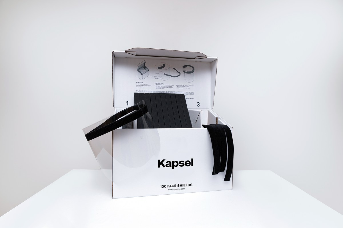 Kapsel Face Shield Dispenser Kit For Frontline Workers